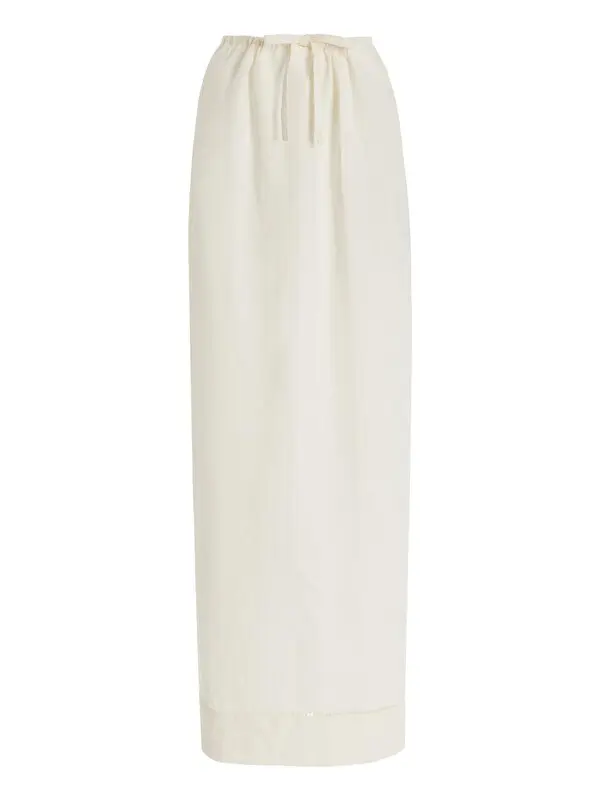 Prada Linen Maxi Skirt - White