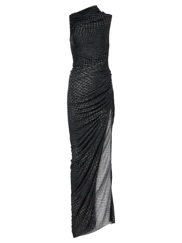Rick Owens Svita Printed Jersey Gown - Black