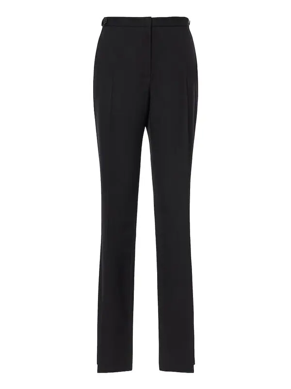 THE ROW Jesse Mid-rise Wool Straight Leg Trousers Ivory Glow - Black