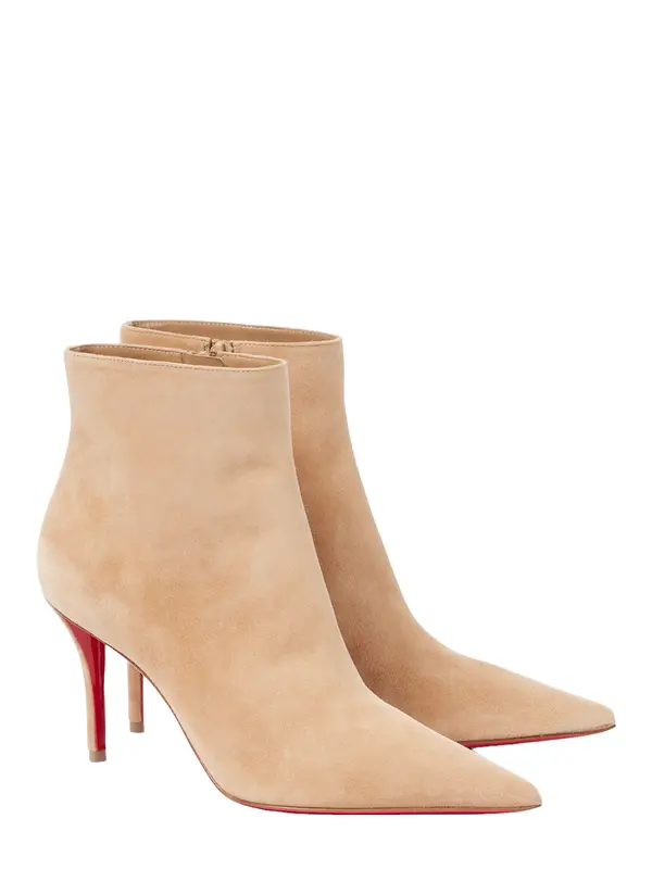 CHRISTIAN LOUBOUTIN So Apostropha 80 Ankle Boots - Beige