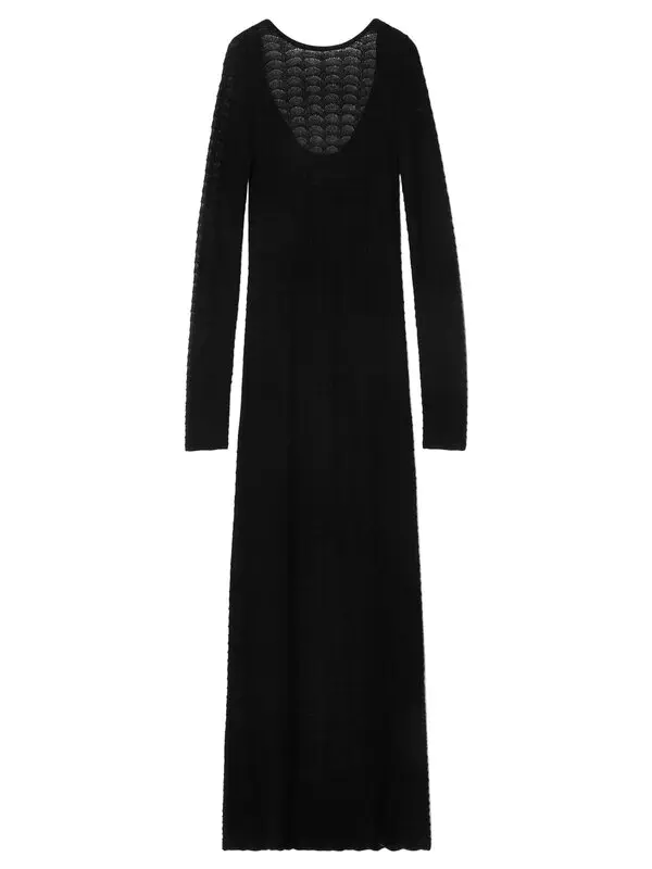 HOUSE OF DAGMAR Wool Lace Knit Dress - Black