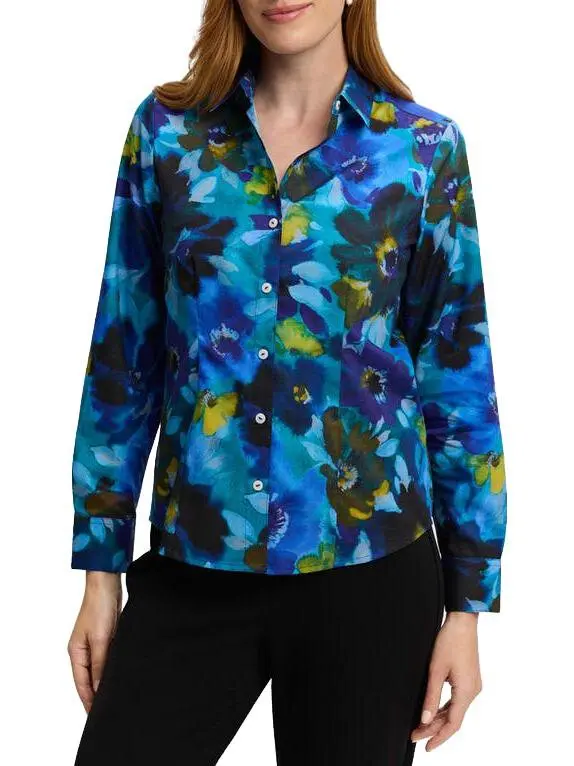 Foxcroft June Floral Shirt - Blue Multi