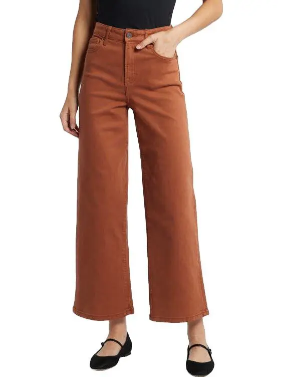 HIDDEN JEANS High-rise Wide-leg Jeans - Rust