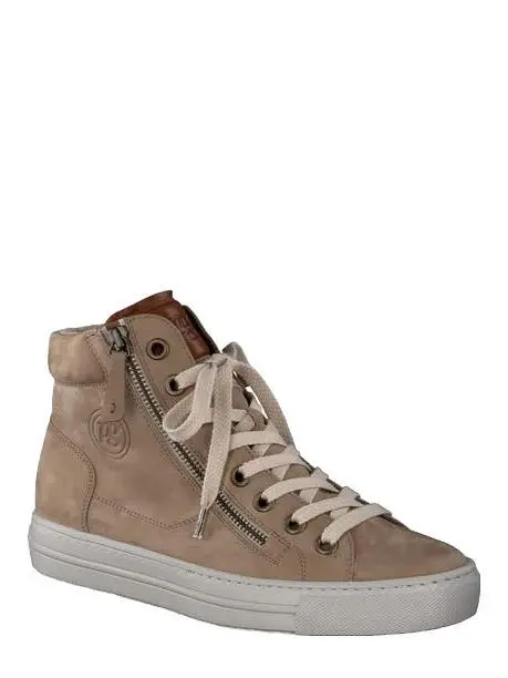 Paul Green Wells High-top Sneakers - Alpaca Cognac Combo