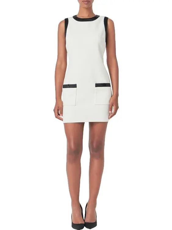 Endless Rose Contrast Trim Mini Dress - Ivory