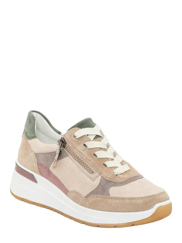 ARA Gardenia Wedge Sneakers - Sand Shell/moon/thyme