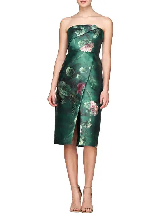 KAY UNGER Adeline Strapless Midi Dress - Light Emerald