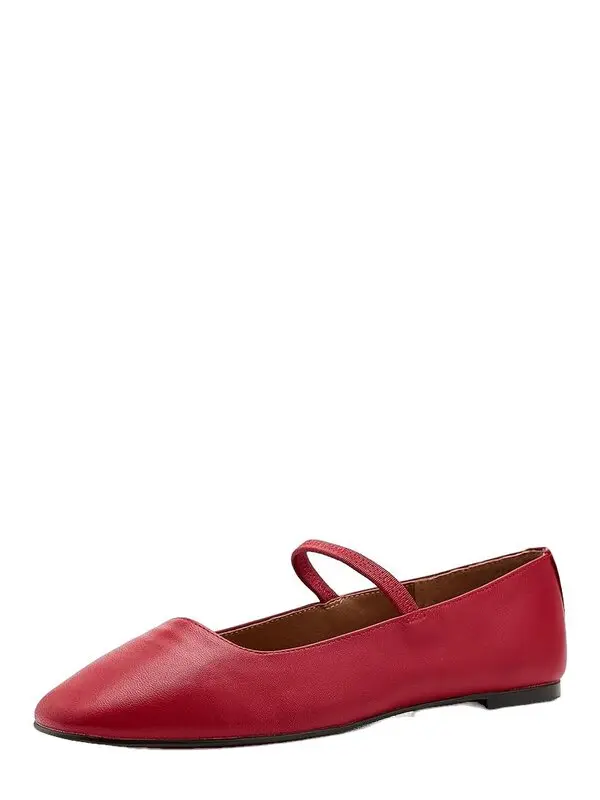 Madewell The Greta Ballet Flat In Sosoft Leather - Red