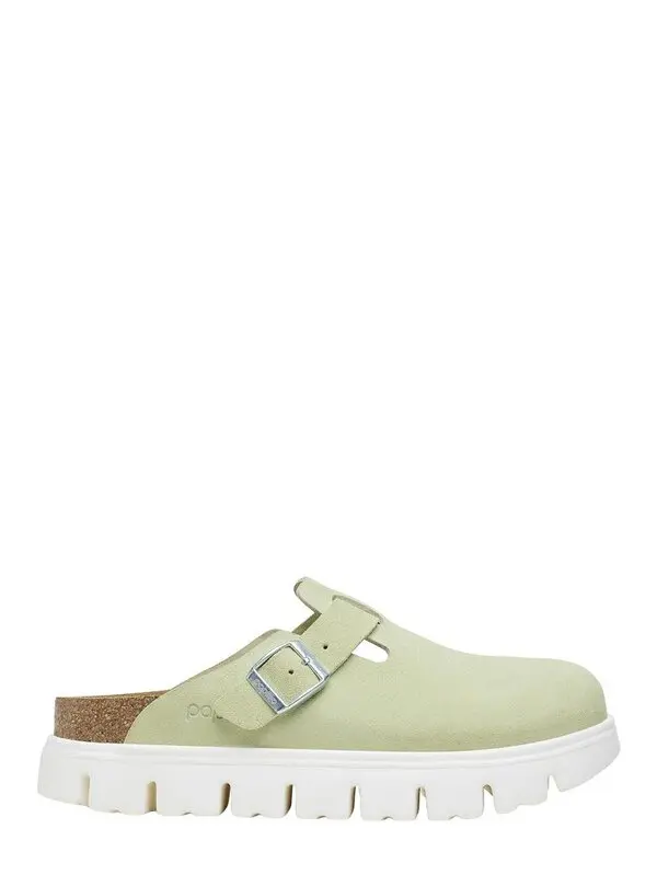 BIRKENSTOCK Boston Chunky Suede Clogs - Faded Lime