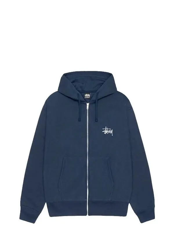 StÜssy Basic Zip Hoodie - Navy Blue