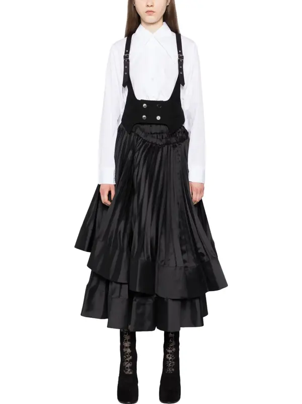 Noir Kei Ninomiya Oversized-collar Cropped Shirt - White