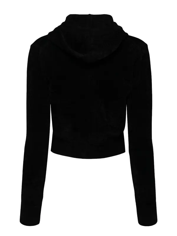 JUUN.J Zip-up Cropped Hoodie - Black