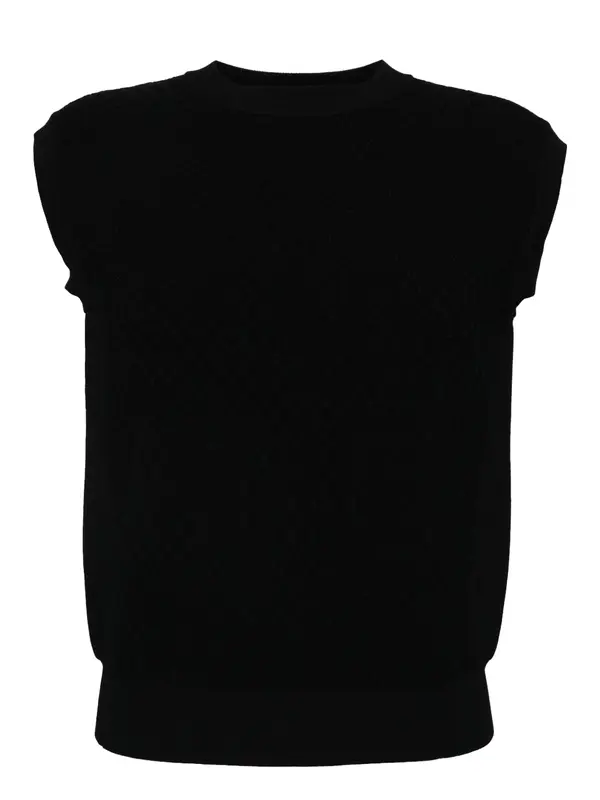 ONEFIFTEEN Sleeveless Knitted Top - Black