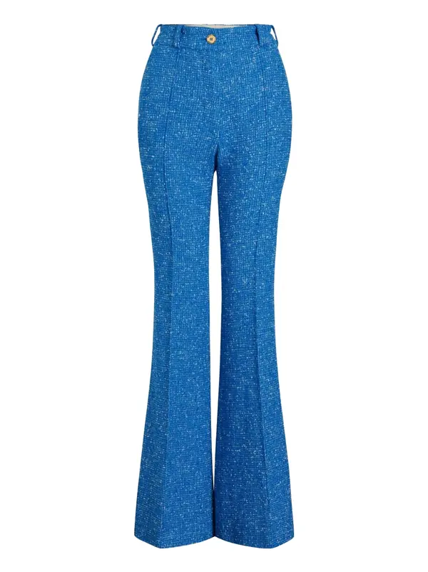 Patou Flared Tweed Trousers - Blue