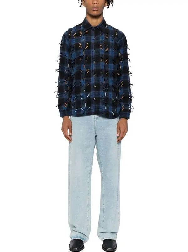 JUNTAE KIM Laser-slashed Shirt - Blue