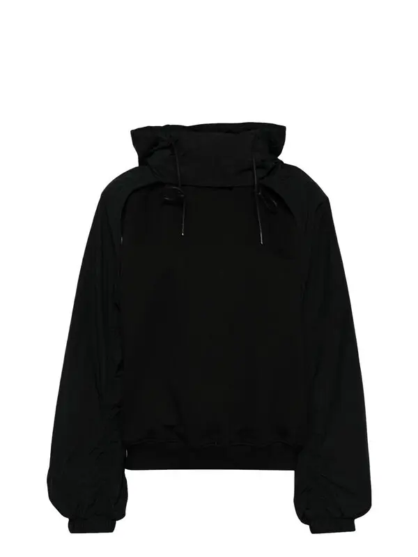 JUUN.J Mock Neck Hoodie - Black