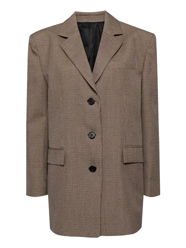 JUUN.J Houndstooth Wool Jacket - Brown