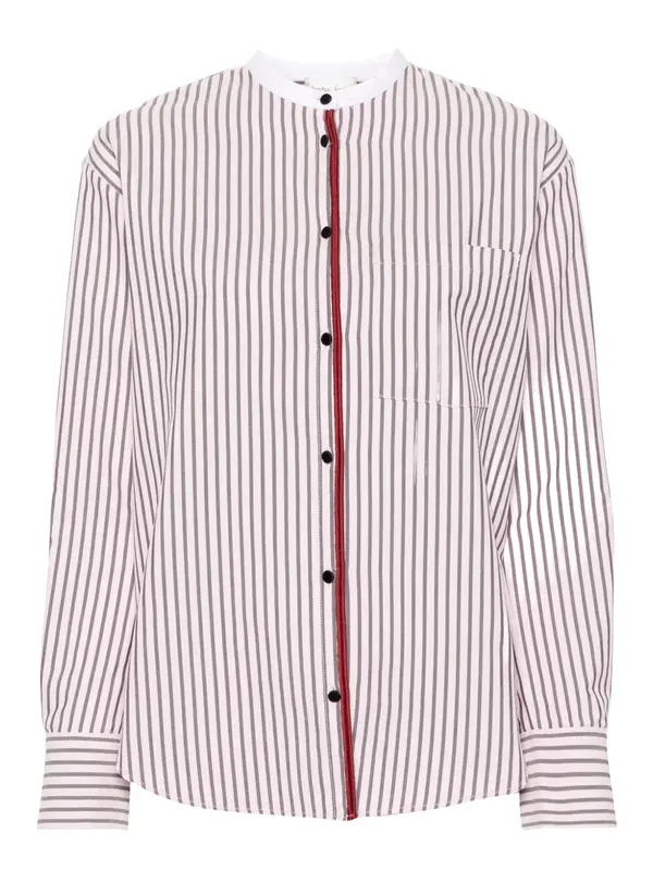 FORTE_FORTE Striped Long-sleeve Shirt - Pink