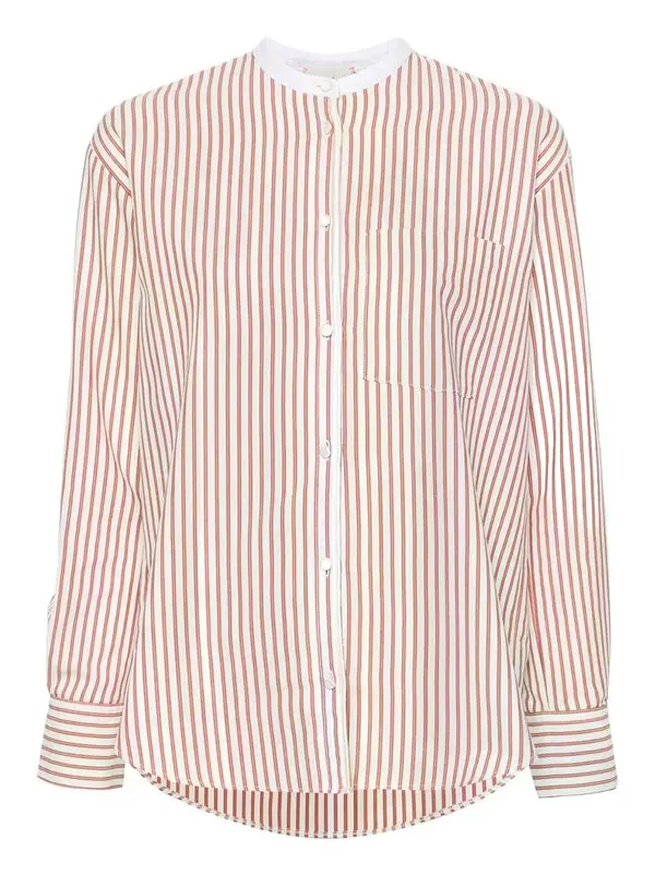 FORTE_FORTE Striped Button-up Shirt - White