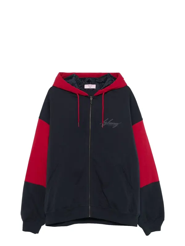 Martine Rose Quilted Zip-up Hoodie - Blue