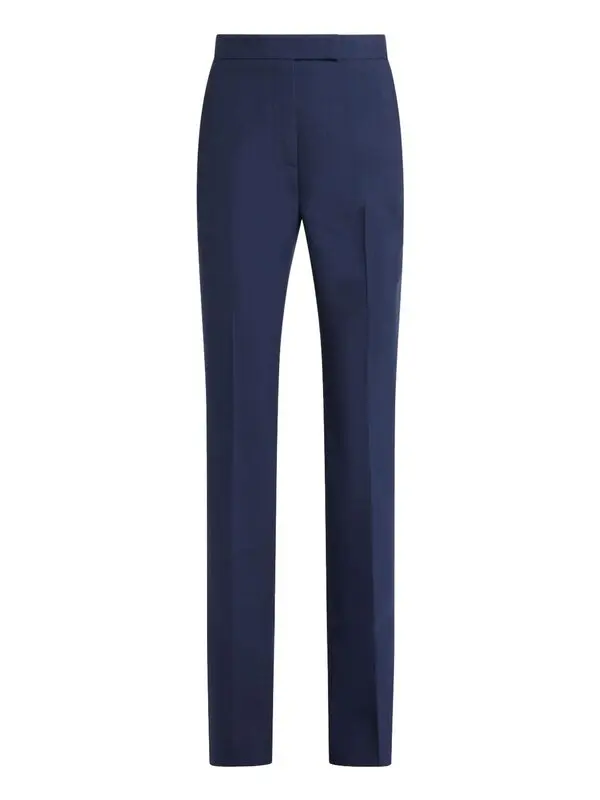 FERRAGAMO Wool Tailored Trousers - Blue