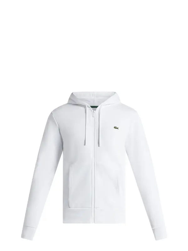 Lacoste Logo-patch Zipped Sweatshirt - White