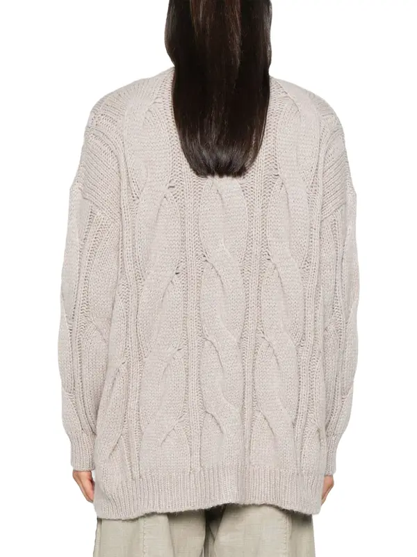 ROBERTO COLLINA Cable-knit Cardigan - Grey