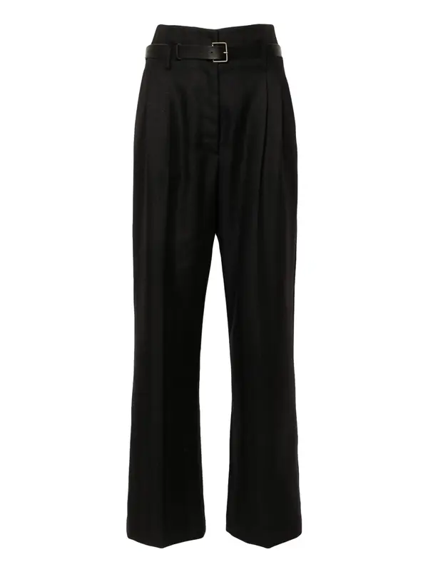 FORTE_FORTE Herringbone Tailored Trousers - Black
