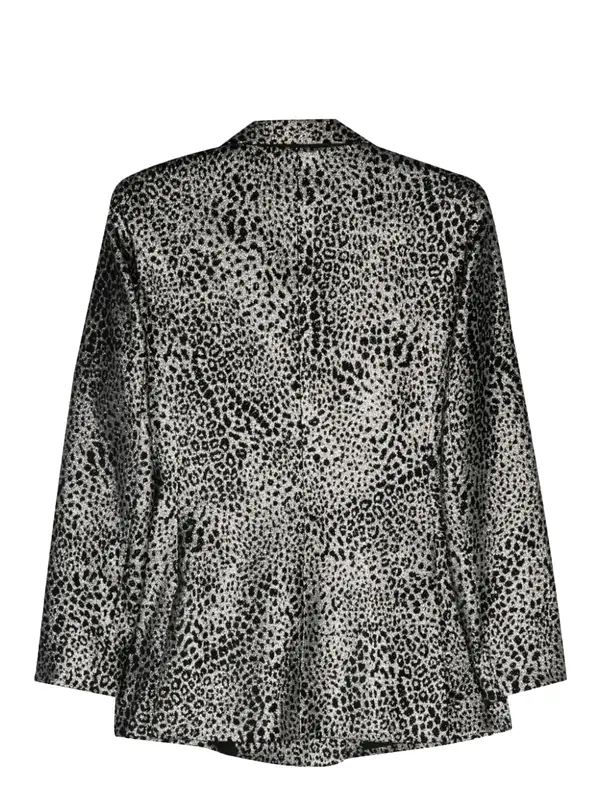 GENNY Animalier Double-breasted Blazer - Silver