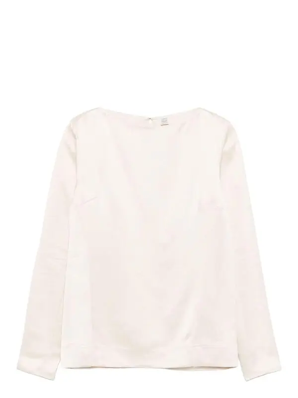TOTEME Long-sleeve Satin Top - Neutrals