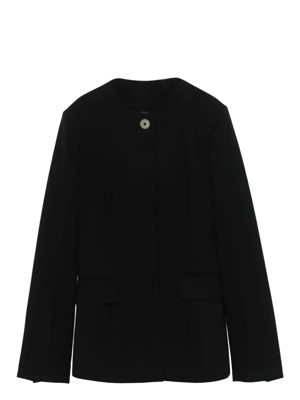 TOTEME Collarless Cinched Jacket - Black