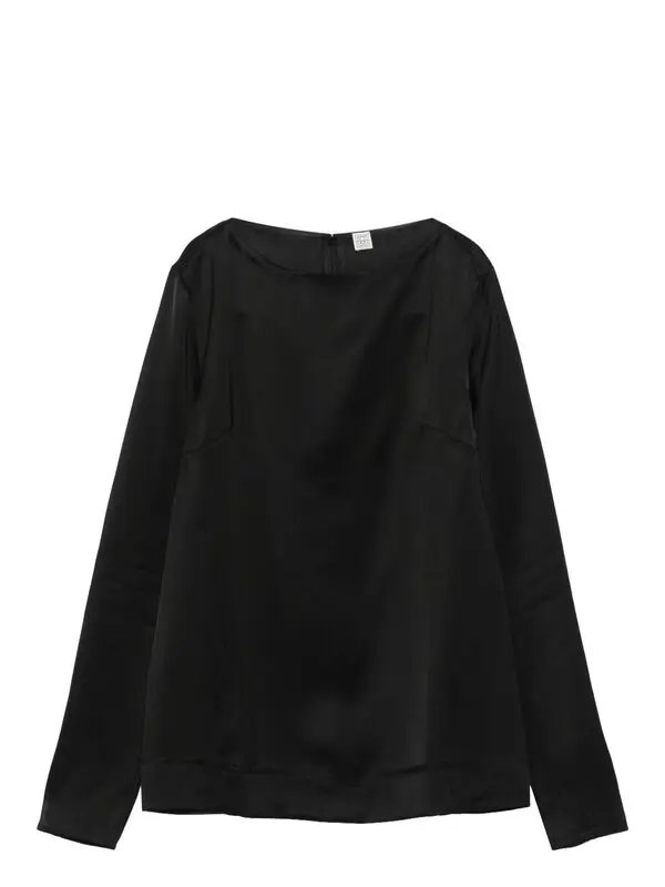 TOTEME Long-sleeve Satin Top - Black