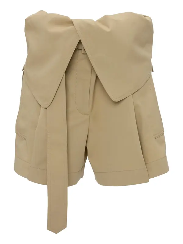 JW Anderson Fold-over Trench Shorts - Neutrals