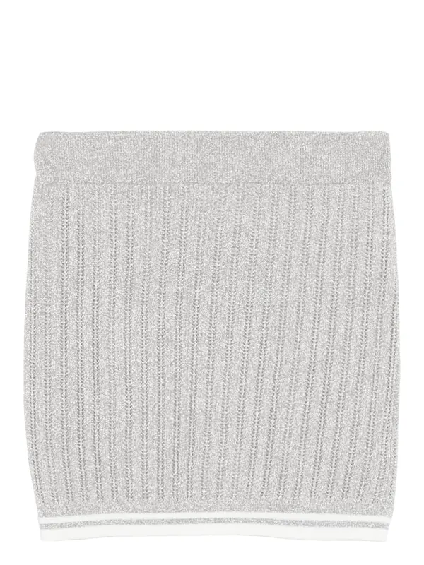 Casablanca Knitted Mini Skirt - Silver