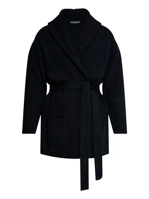 Dolce & Gabbana Ribbed-knit Cardigan - Black