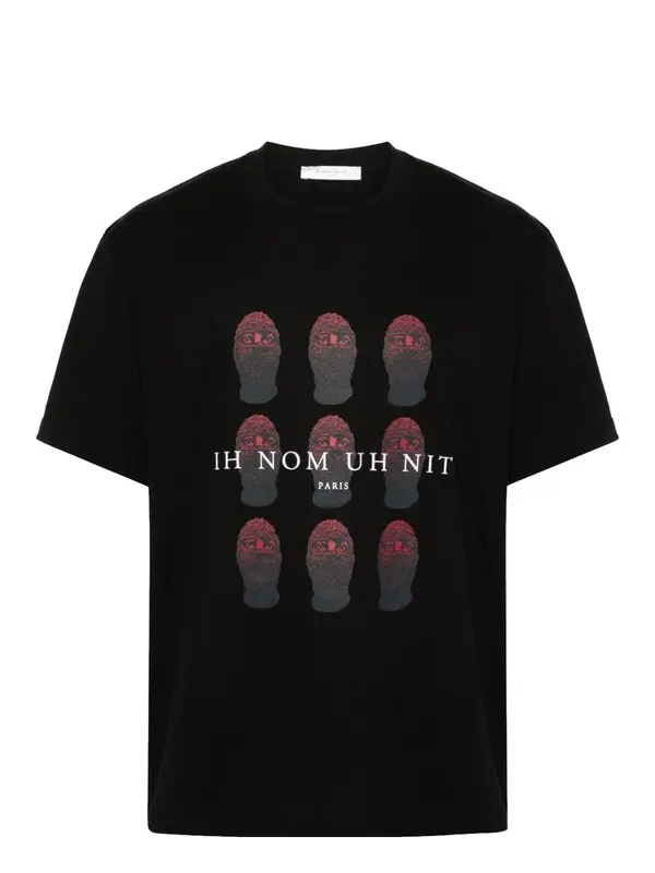 IH NOM UH NIT Red Masks-print T-shirt - Black