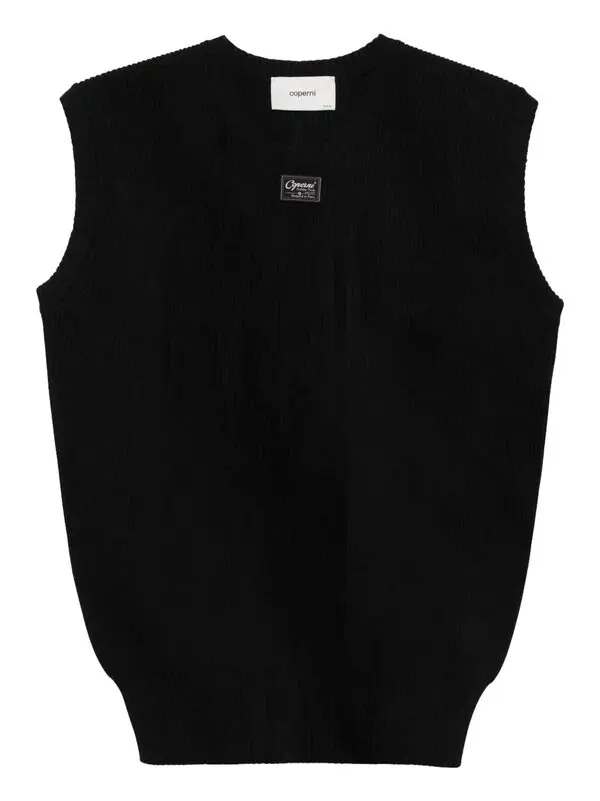 Coperni Fine-knit Sleeveless Top - Black