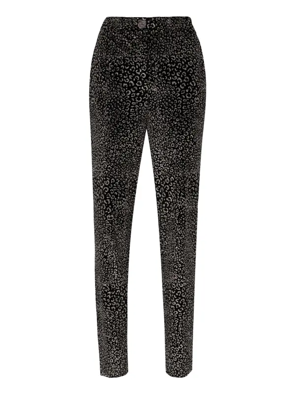 GENNY Animalier Velvet Trousers - Black