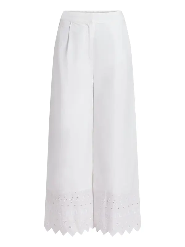 Karl Lagerfeld Embroidered Cropped Trousers - White