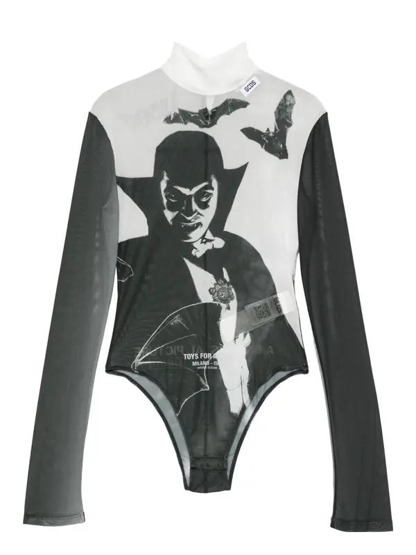 Gcds Graphic-print Bodysuit - Black