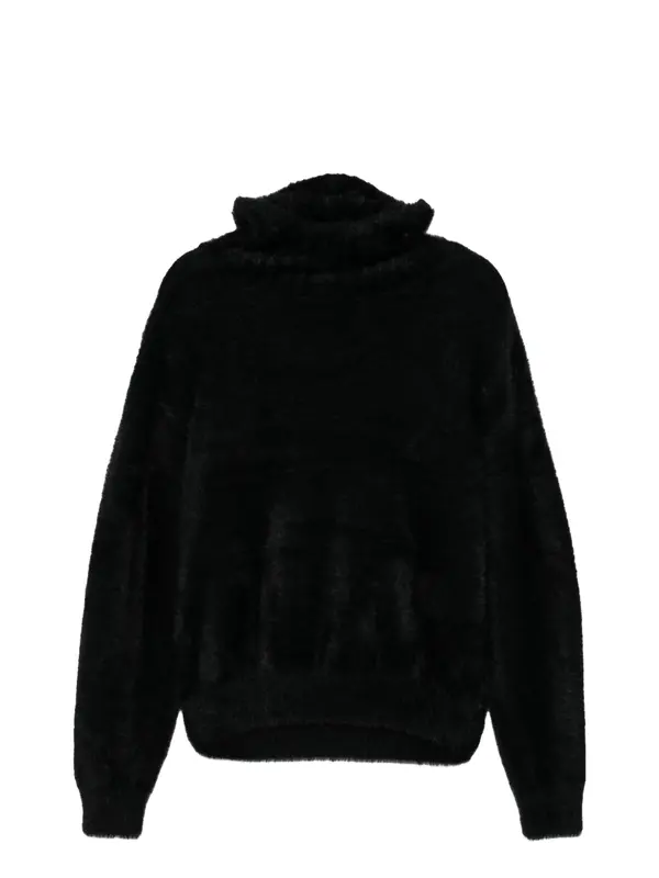 CHARLES JEFFREY Fluffy Ears Balaclava Jumper - Black