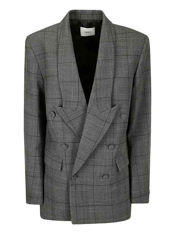 Coperni Plaid-check Pattern Blazer - Grey