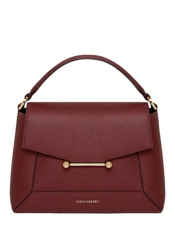 Strathberry Mosaic Leather Top Handle Bag - Oxblood