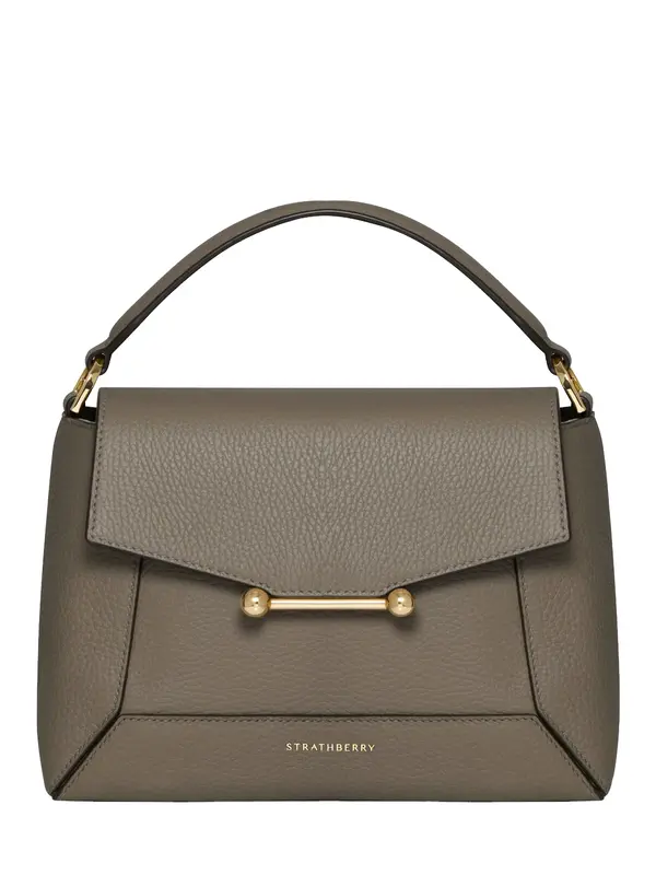 Strathberry Mosaic Leather Top Handle Bag - Taupe