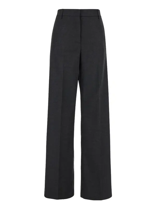 PLAIN High-waisted Check Trousers - Grey