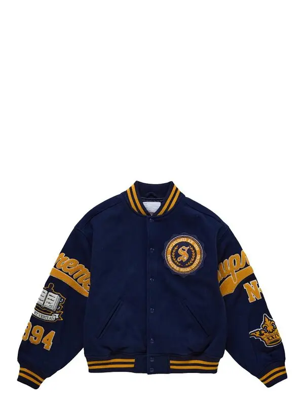 Supreme Veritas Varsity Jacket - Navy Blue
