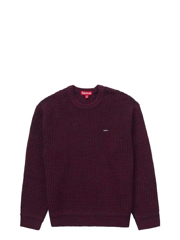Supreme Waffle Knit Sweater - Burgundy Melange