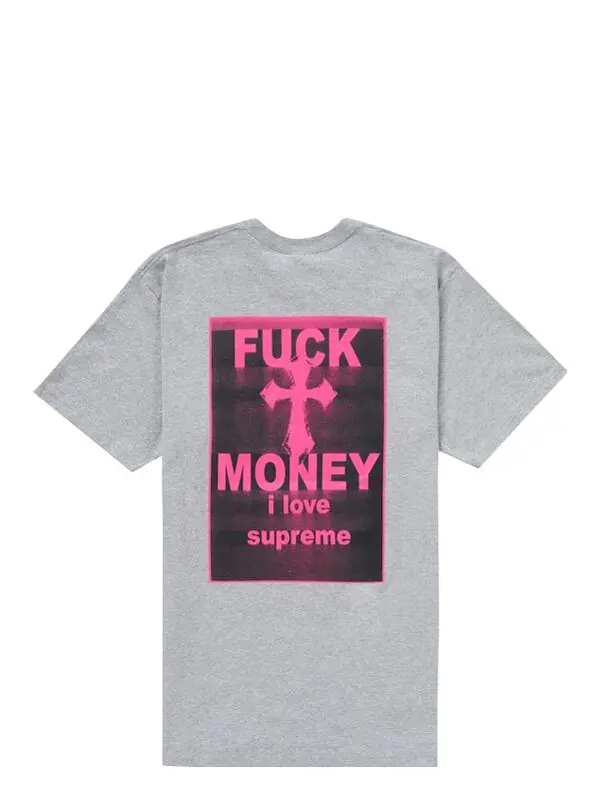 Supreme Fuck Money Tee Shirt - Heather Grey