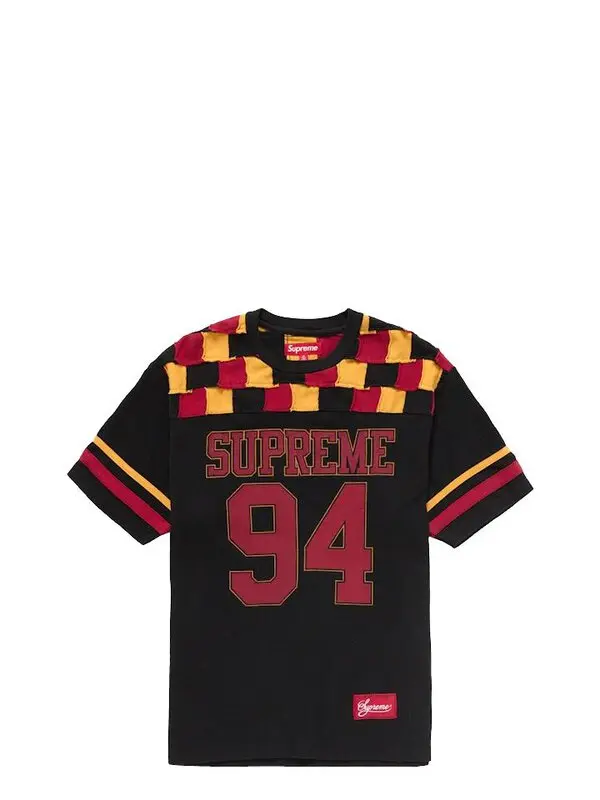 Supreme Patchwork Yoke Football Top - Black