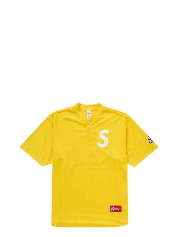 Supreme Logo Baseball Henley - Yellow